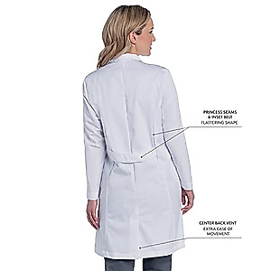 Landau womens Landau Relaxed Fit 5-pocket 4-button Full-length for Women 3153 Medical Lab Coat, White Twill, 16 US