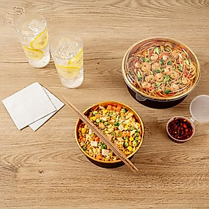 Restaurantware Foil Lux 25.3 OZ Take Out Container, 50 Insulated Foil Lining Food Container - Greaseproof, Stackable, Black Paper To Go Food Container, For Hot Or Cold Foods, Lids Sold Separately