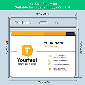 Plastic Horizontal Badge Holder Clear - Coideal 36 Pcs Thick Name Tag ID Card Holders Protector Transparent Sleeves with Waterproof Resealable Zip
