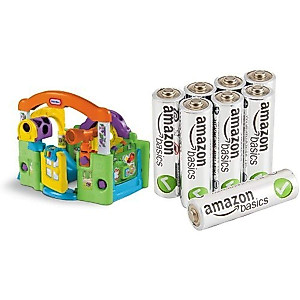 Little Tikes Activity Garden Baby Playset with Amazon Basics AA Batteries Bundle