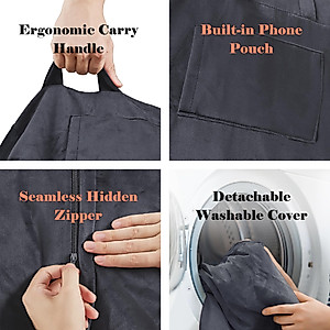 Codi Bean Bag Chair for Kids with Filler Included 10-12 | Comfy Kid Beanbag Chair 3 FT, Memory Foam Added | Machine Washable, Charcoal Grey, 3ft