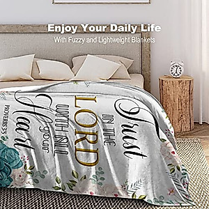 Christian Gifts for Women Inspirational Religious Blanket Bible Verse Scripture Prayer Throw Blanket Soft Flannel Healing Blanket 50"X40"