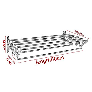 EAFTOS Toxic Free and Safe Telescopic Drying Rack Stainless Steel Wall Mounted Collapsible Drying Rack for Bathroom Kitchen Hotel Balcony