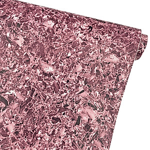 Yifely Purple Granite Marble Effect Furniture Paper Removable Vinyl Shelf Liner Cupboard Sticker 17.7 Inches by 9.8 Feet