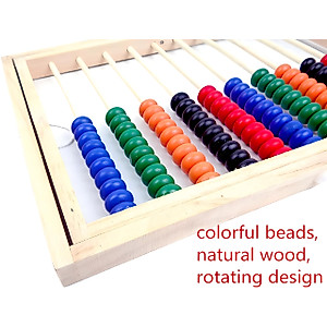 MAGIKON Wooden Counting Number Frame, 10 Rows Abacus for Kids Learning Math (11-1/2-Inch)