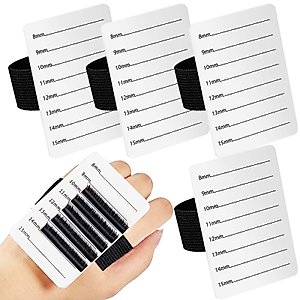 Patelai 4 Pieces Lash Holder Eyelash Extension Hand Pallet Tray Tools with Adjustable Wrist Strap Adjustable Lash Tray Strip Palette One Size Fits Most Eyelash Extension Holder (8-15 mm Pattern)