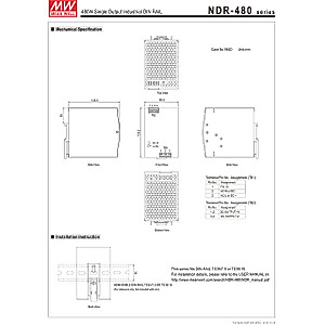 MEAN WELL MW NDR-480-48 48V 10A DIN Rail Power Supplies