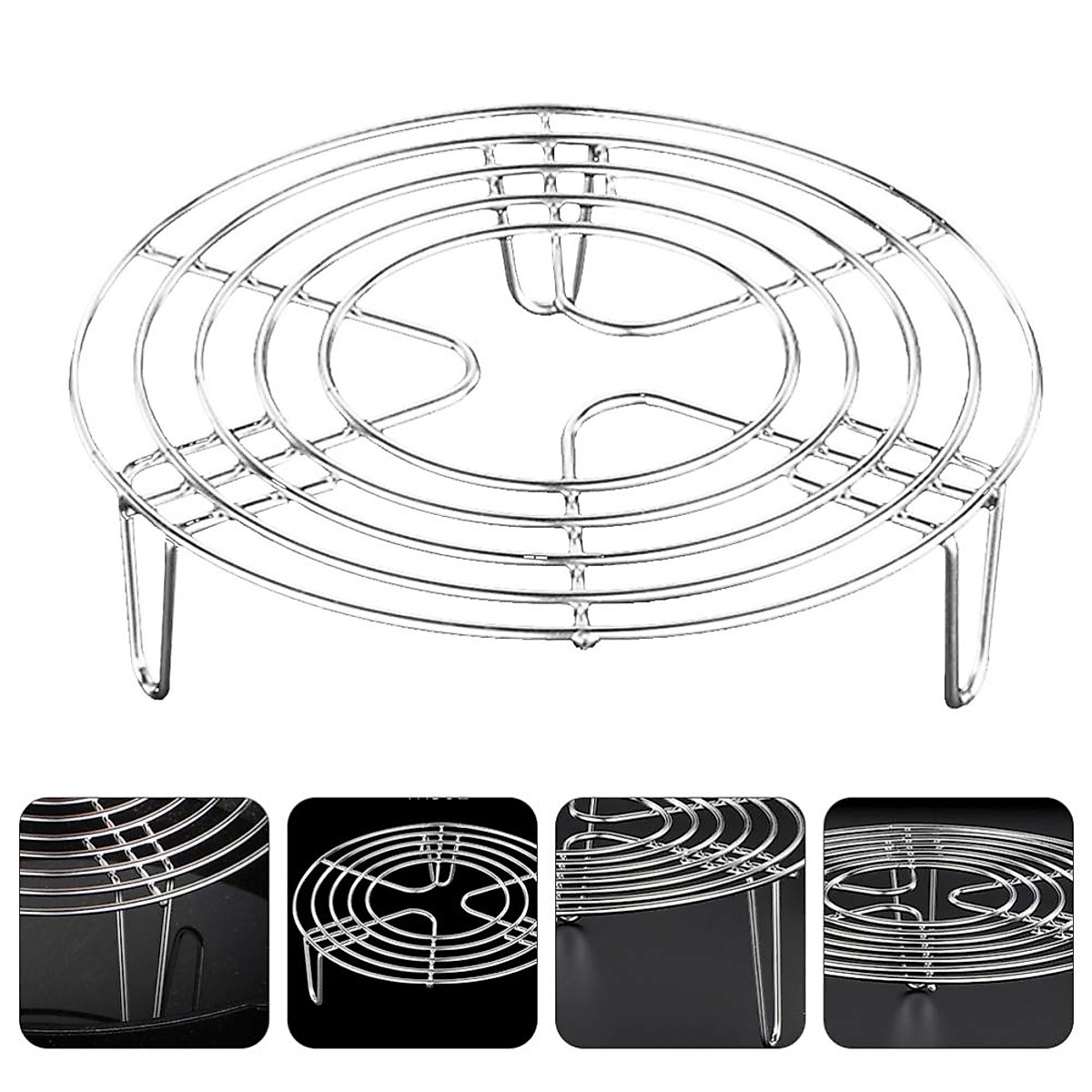 Hemoton 2pcs Egg Steamer Can Vegetables Steamer for Vegetables Vegetable Steamer Wire Rack for Canning Racks Steamer Rack Stand Steamer Basket Multifunction Steaming Cooling Rack Pie Bread
