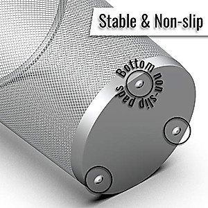 Zuvo Metal Wire Mesh Waste Basket Garbage Trash Can for Office Home Bedroom Height 10.1" Width 10", 4 Gallon (16 Quart) (2, Silver)