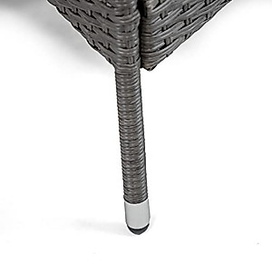 Muse & Lounge Co. Mobler 3-Piece Outdoor Wicker Conversation Bistro Set, Space Saving Patio Furniture for Garden, Poolside, Yard, Gray