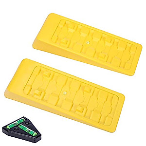 Homeon Wheels RV Leveling Blocks Wheel Chocks Trailer Leveler Blocks for Trailers Campers, Heavy Duty Camper Leveler for Caravan Truck Van SUV Cars 2 Pack