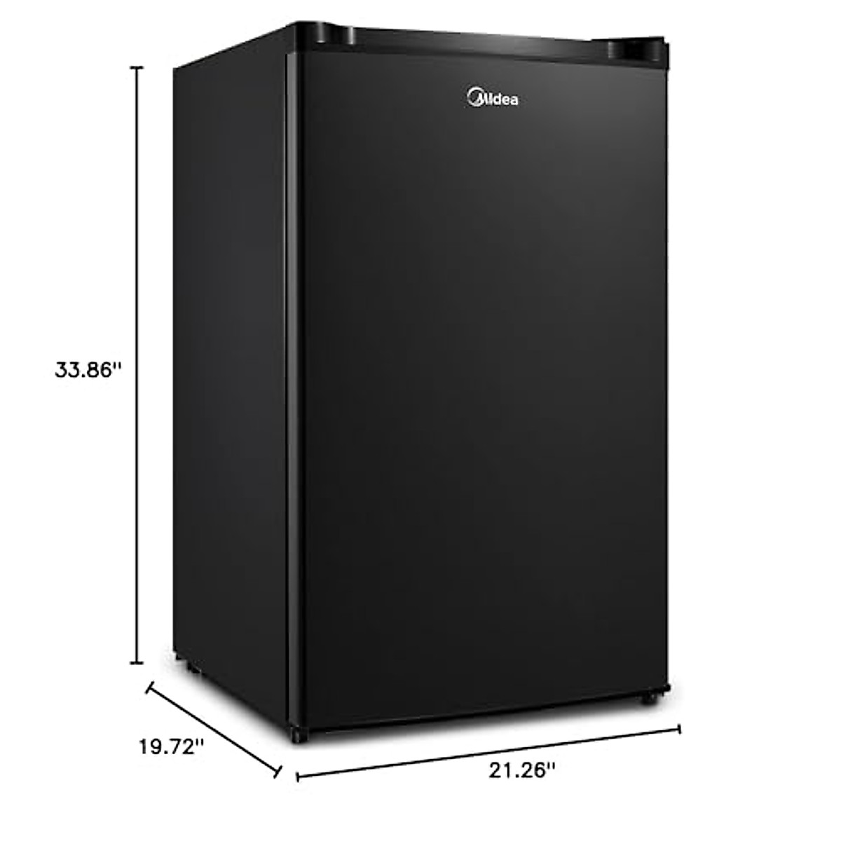 Midea WHS-160RB1 Single Reversible Compact Refrigerator, 4.4 Cubic Feet Fridge, Black