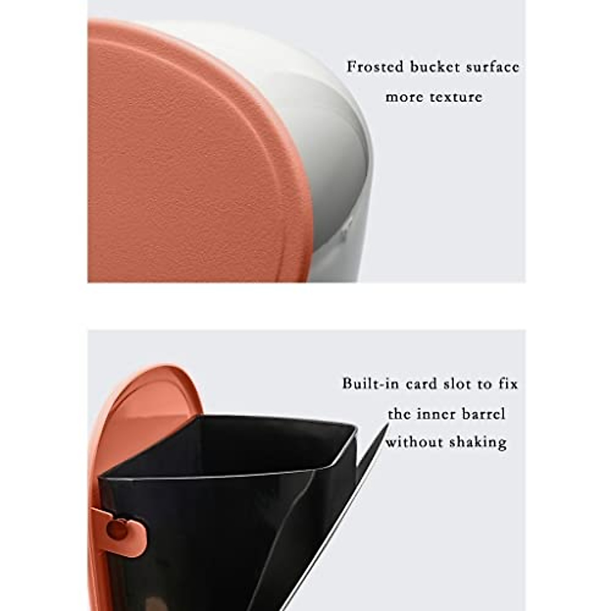 Bathroom Trash Can Foot Trash Can Tiltable with Lid Inner Bucket Removable ABS Trash Can Kitchen Bathroom Living Room Large Trash Can 10.92Gal Wastebasket (Color : Brass)