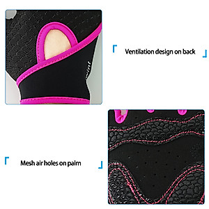 Luwint Kids Workout Gloves, Ventilated Grip Exercise Gloves for Boys and Girls Weightlifting Hanging Gym, Children 6-8 Years (Pink, Medium)