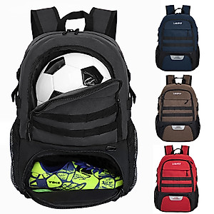 LARIPOP Soccer Backpack,Basketball Backpack with Ball Holder and Shoe Compartment,Men&Women Gifts Backpack for Basketball Accessories Training Equipment Fits Volleyball,Soccer,Sports Gifts