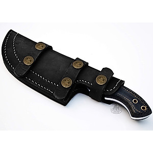 Whole Earth Supply Black Leather Tracker Sheath Fixed Blade Knife Hunting Skinning Blanks Knives