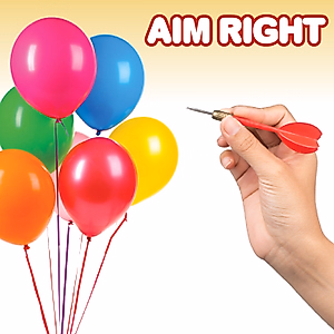 Gamie Dart Balloon Game Jumbo Fun Set includes 144 dart Balloons and 11 Plastic Darts with Copper Tips, Exciting Outdoor Game for Children and Adults, Best Carnival, Birthday Party and Backyard Fun