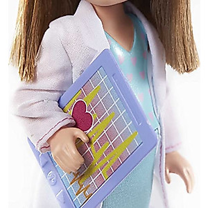 Barbie Chelsea Can Be Playset with Brunette Chelsea Doctor Doll (6-in), Clipboard, EKG Reader, Band-aid Stickers,2 Medical Tools, Teddy Bear, Great Gift for Ages 3 Years Old & Up