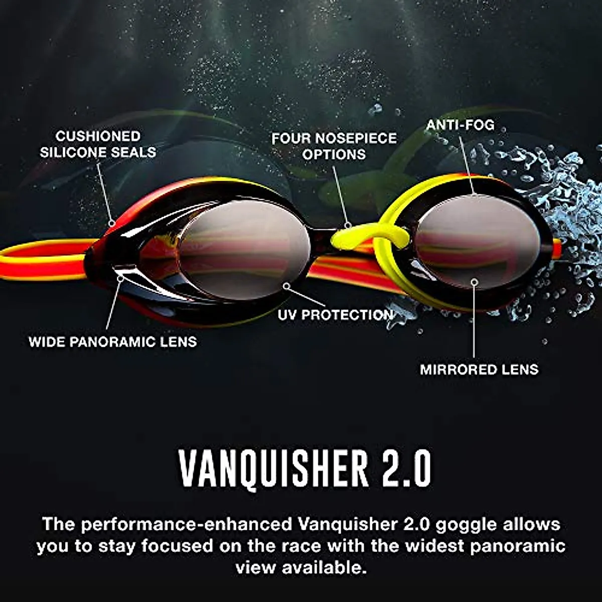 Speedo Unisex-Adult Swim Goggles Mirrored Vanquisher 2.0
