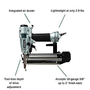 Metabo HPT Pro Brad Nailer Kit, 18 Gauge, High Grade Aluminum Magazine, Accepts 5/8-Inch To 2-Inch Brad Nails, NT50A5