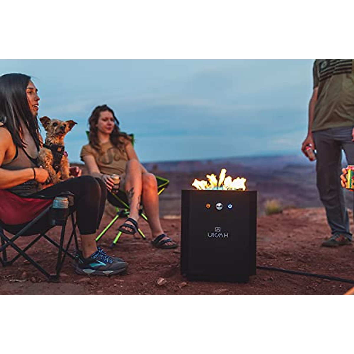 UKIAH The Note Plus - Deluxe Portable Gas Fire Pit with Patented 2.0 Beat to Music Sound System, Black (TK-1053-NP)
