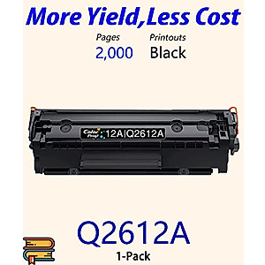 ColorPrint Compatible 12A Toner Cartridge Replacement for HP Q2612A 2612A Used for Laser Jet Pro 1010 1020 1022n 3052 MFP 3055 MFP M1120 MFP M1005 MFP 3380 MFP 3050 MFP M1319f Printer (1-Pack, Black)