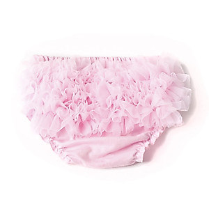 DOOVID Baby Bloomers Diaper Covers for Girls Ruffle Bloomers for Infant Girls Newborn Shorts Underwear Pink 0-6 Months