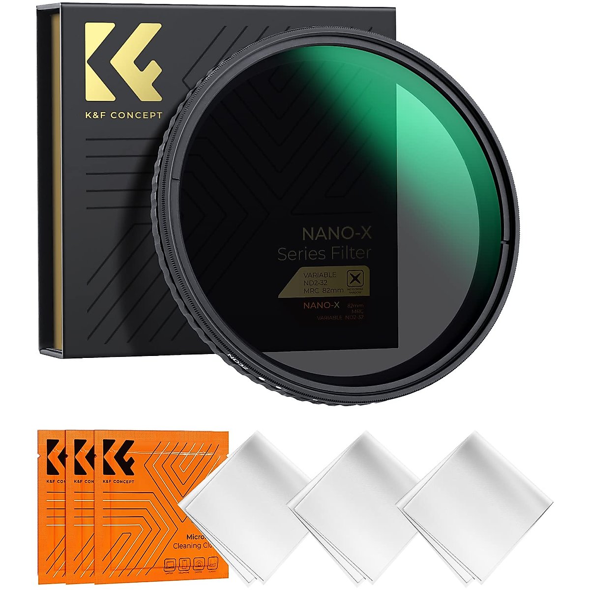 K&F Concept 52mm Variable ND Filter ND2-ND32 Camera Lens Filter (1-5 Stops) No X Cross HD Neutral Density Filter with 28 Multi-Layer Coatings Waterproof (Nano-X Series)