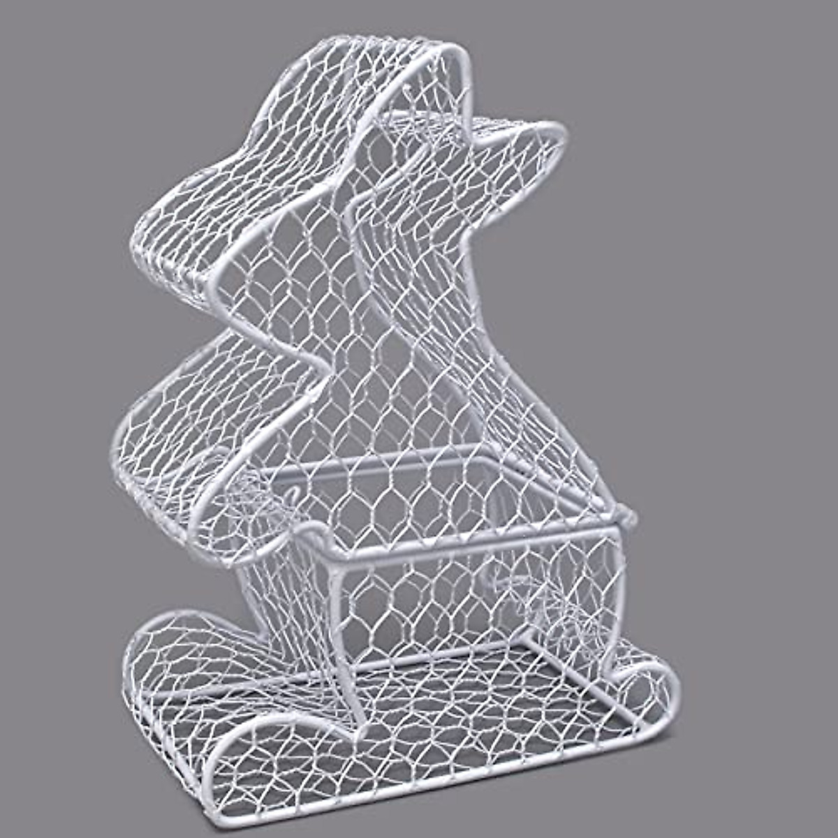 Wire Easter Rabbit Shaped Storage Basket - Holiday Home Accent