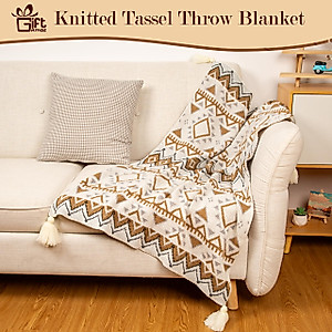 GiftAmaz Boho Bohemian Gifts for Women, Graduation Gifts for Her, Get Well Soon Gifts with Bohemian Blanket, Tumbler & Boho Earrings Set, Care Package Gifts Basket Set, Birthday Box for Girls Friend