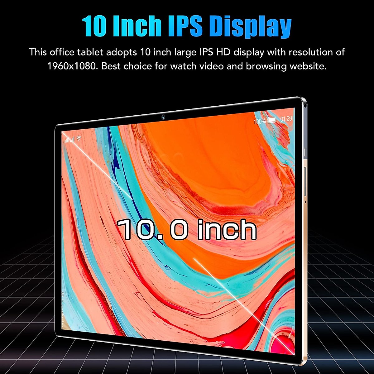 Dpofirs 10 Inch Androids 11 Tablet, Octa Core Processor 4GB RAM 128GB ROM WiFi Tablet Computer with 5MP 8MP Camera, HD Display, 6000mAh 4G Call Gaming Tablet(Gold)