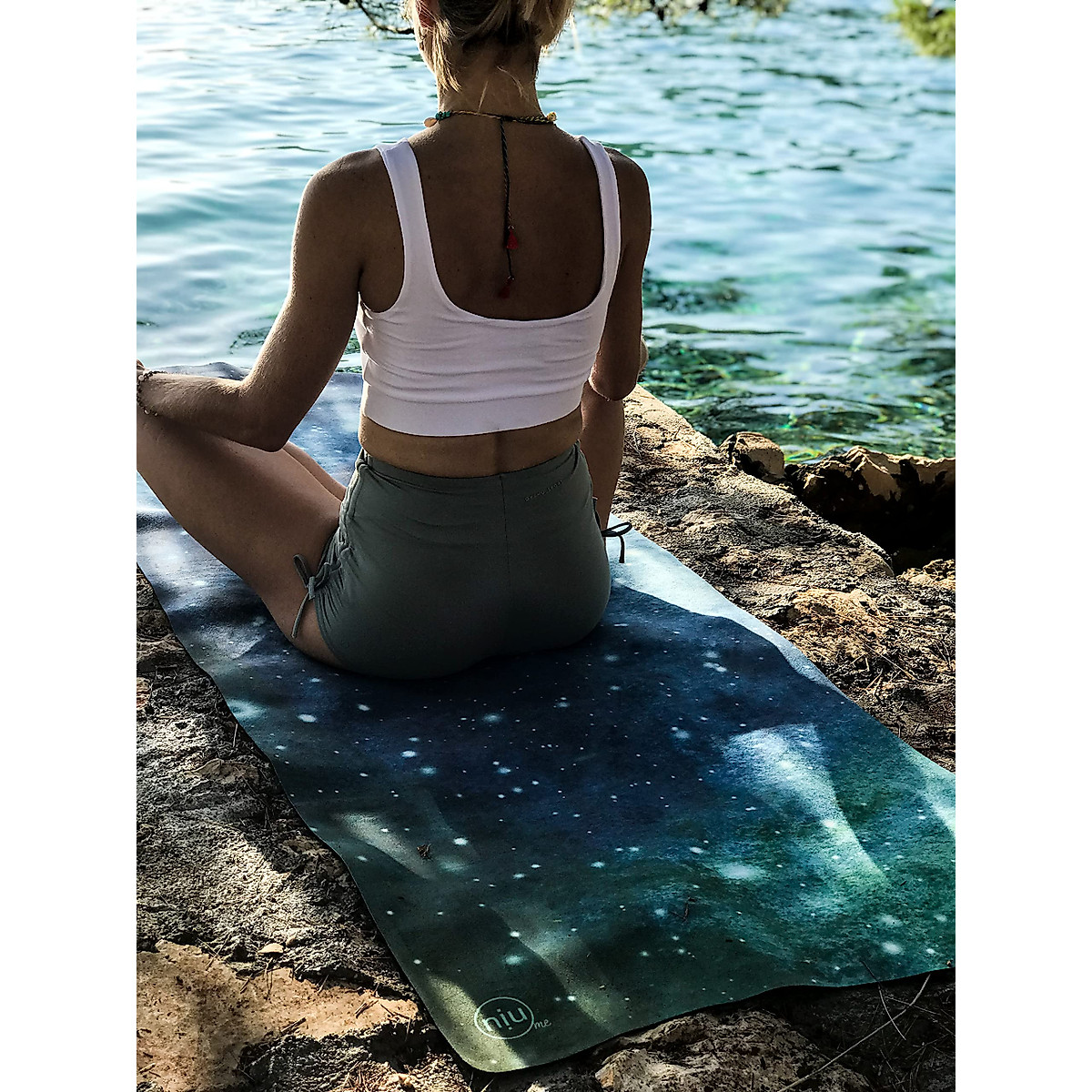 Premium Eco Yoga Mat Travel Interstellar by NIUME | Natural Rubber & Vegan Suede Microfiber - biodegradable, non-slip, grip that adjust to your practice | Profesional | Lightweight | Perfect for Hot Yoga, Bikram, Vinyasa, Pilates & Sweaty Workouts | 183 c