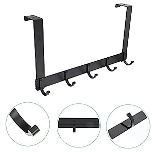 Housoutil Towel Hooks Towel Hooks Over Door Towel Hook 1pc Over Door Over Door Hanger Metal Hanger Metal Hooks Hanger with 5 Heavy Duty Garment Rack Heavy Duty Clothes Rack Heavy Duty Clothes Rack