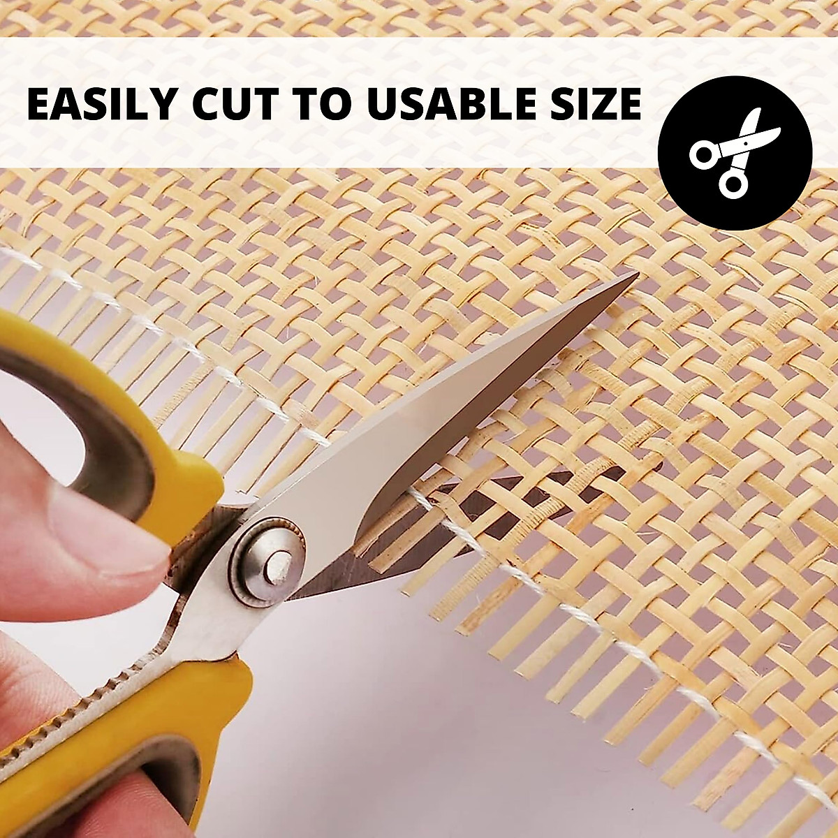 24" Width x 5 Feet Cane Webbing Sheet – Natural 24" Width Rattan Cane Webbing Roll for Caning Projects 24х60 Inch Rattan Webbing Roll Woven Open Mesh Cane for Furniture Ceiling Bed Door Chair Cabinet