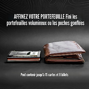 Mountain Voyage Co Minimalist Wallet for Men & Women - Slim RFID Wallet, Scratch Resistant, Credit Card Holder & Money Clip, Easily Removable Money & Cards, (Matte Carbon Fiber)