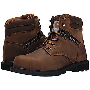 Carhartt Men's Traditional Welt 6" Steel Toe Work Boot Construction, Crazy Horse Brown Oil Tanned, 12 Wide
