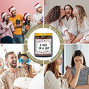 PIDELIGHT Giant Hug in A Jar Candle - Jars of Hope Candle, Get Well Feel Better Cheer Up Gifts, Sending Hugs Gifts for Women, Thinking of You Lavender Scented Soy