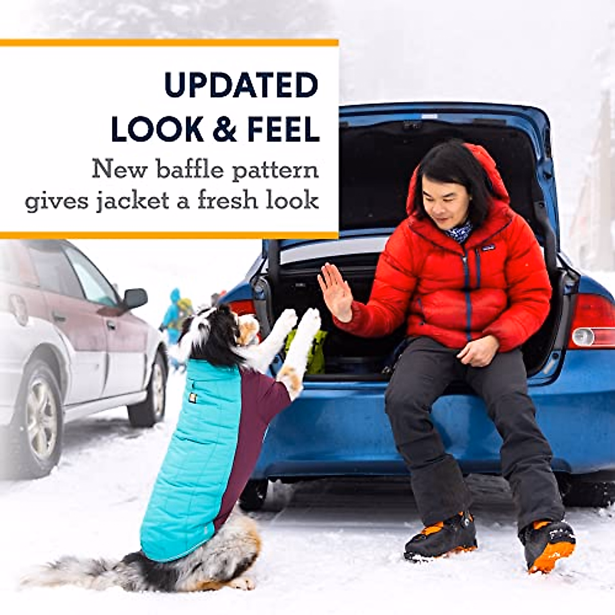 Ruffwear, Powder Hound Insulated, Water Resistant Cold Weather Jacket for Dogs, Aurora Teal, X-Small