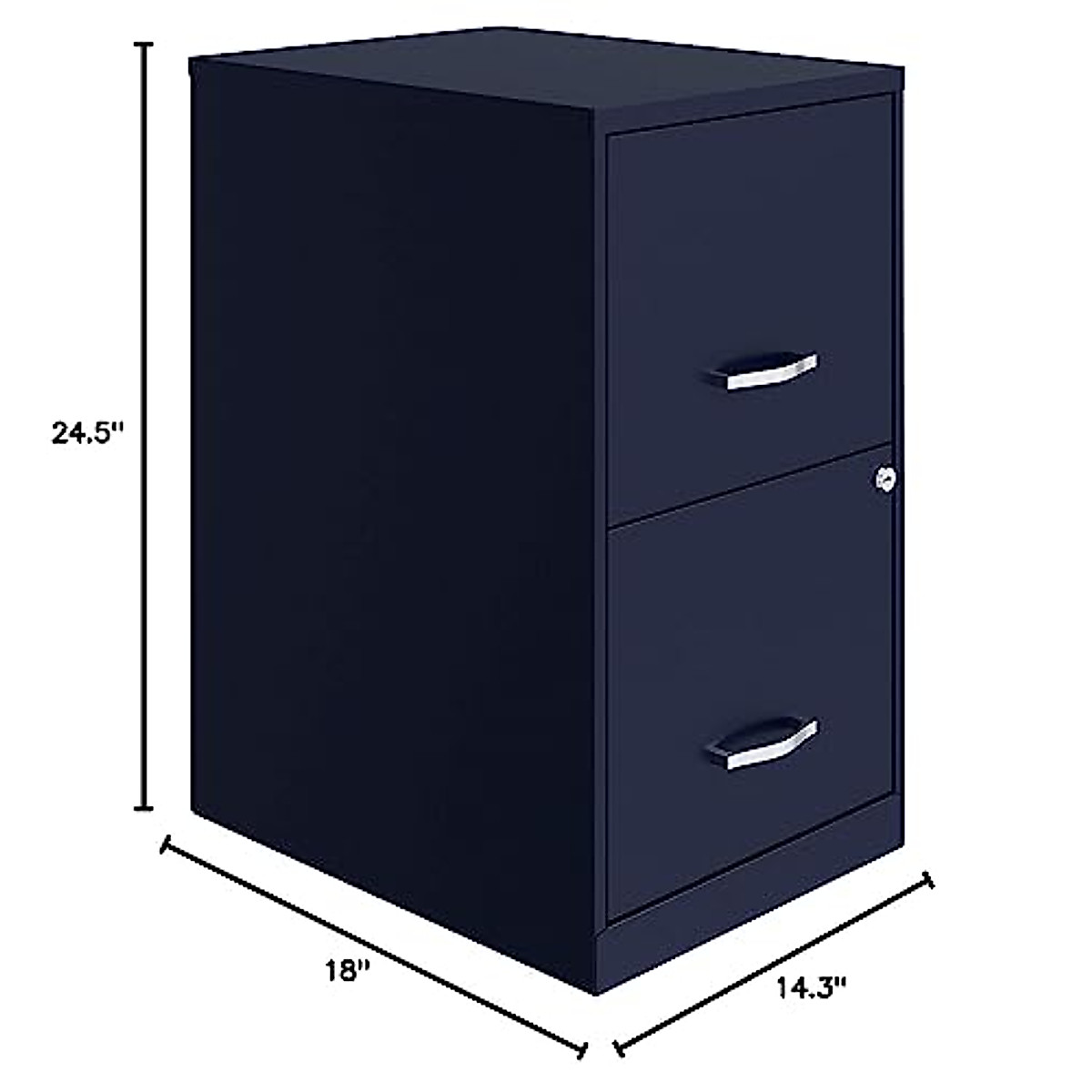 Lorell 2-Drawer File Cabinet, 14.2" x 18" x 24.5", Navy