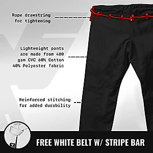 Elite Sports Ultra-Light Women's BJJ GI - IBJJF Jiu-Jitsu GI for Girls and women (See Special Sizing Guide) (Black, 3)