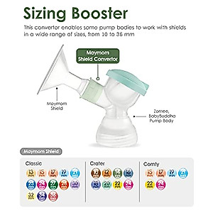 Maymom MyFit 19mm Shield & Shield Converter Compatible with Zomee Pump Body, NCVI Pump Connector and Babybuddha Pump Body; Not Original Zomee Pump Parts; 2pc