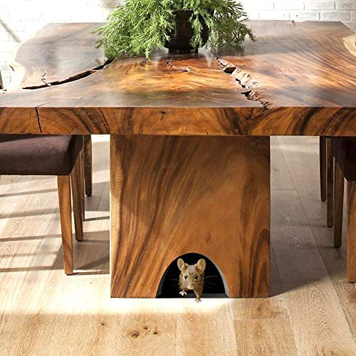 3D Wall Stickers,Realistic Mouse,Hole Wall Mouse in A Hole Wall Decal Fun Art Animal Stickers for Home Decor Living Room Nursery Bedroom Kids Room Wall Decoration(4Pcs/Set)