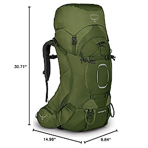 Osprey Aether 55L Men's Backpacking Backpack, Garlic Mustard Green, S/M