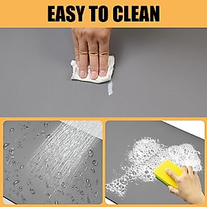 Under Sink Mat for Kitchen Super Absorbent, Quick Dry Kitchen Bathroom Cabinet Mat, 34" X 22" Or Smaller Cut to Fit Under Sink Drip Tray, Under Sink Liner Easy to Clean- Light Grey