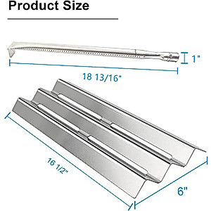 Zemibi Grill Replacement Parts for Napoleon Gas Models LEX485/605/730 LE LD485 Series Grills S81001, Stainless Steel Heat Plate Tent Shields and Heavy Duty Burner Tubes, BBQ Repair Kit, Pack of 4