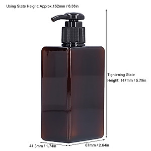 FIYO 3Pcs Empty Shampoo Bottles, 280 ml Pump Bottle Dispenser Refillable Portable Travel Containers Hand and Dish Soap Dispenser for Kitchen Bathroom(Brown)