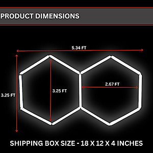 Hexagon LED Garage Light Fixture - 6000K 88W 2 Grid Hexagon Light Set for Garage, Detail Shop, Commercial Store, Office, etc. 7,920 Lumens 110V 5.35' X 3.25' FT (2 Hexagon (5.35' x 3.25'))