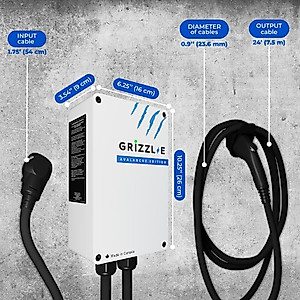 Grizzl-E Classic Level 2 Electric Vehicle (EV) Charger up to 40 Amp, UL Certified Indoor/Outdoor Electric Car Fast Wall Charging Station, NEMA 14-50 Plug, 24 feet Premium Cable, Avalanche Edition