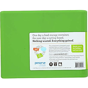 PRESERVE Cutting Board Plastic Small Green, 1 EA