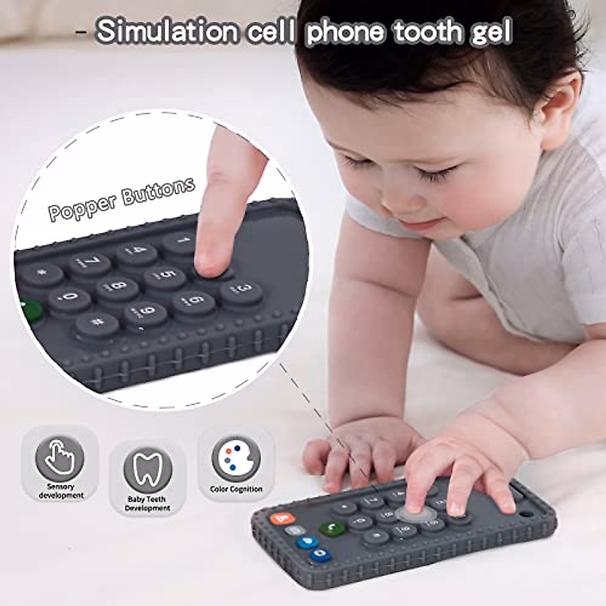 GOQELK Baby Teething Toys, Teething Toys for Babies 0-6-12-18 Months, Phone Teething for Babies, Teethers for Babies Boys Girls Baby Molar Teether Chew Toys Set | (Pack of 2)…